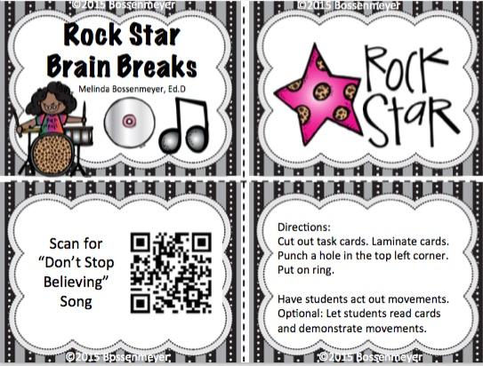 Rock Star Brain Break Cards