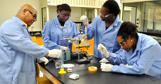 Dr. Dwayne Daniels, chair of the department of chemistry, and Fort ...