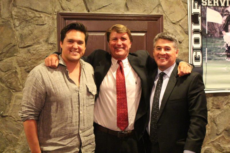 Newest Hall of Fame members (l to r): Adam Hewko '04, Jon Weiglin '77 ...