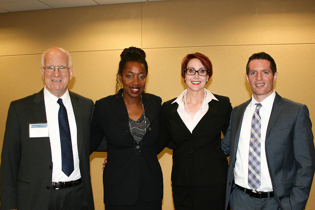 L to R: Mark Dobson, Jayme Cassidy, Maxine Streeter & law student Tyson ...