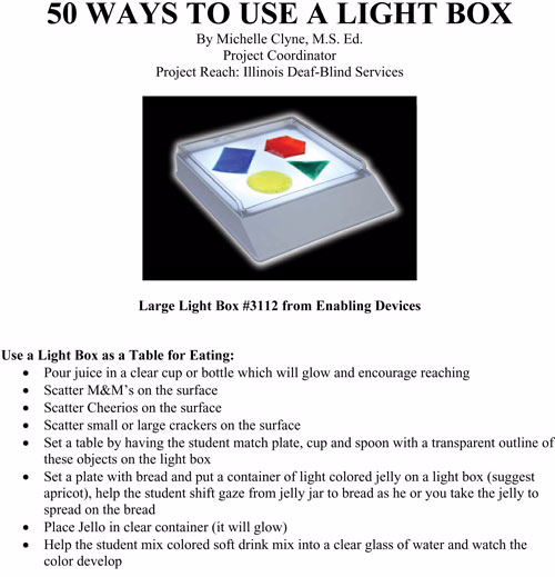 50 Ways to Use a Light Box - Products for the Visually Impaired