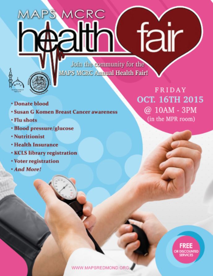 Health Fair at MAPS on 10/16 from 10AM - 3PM
