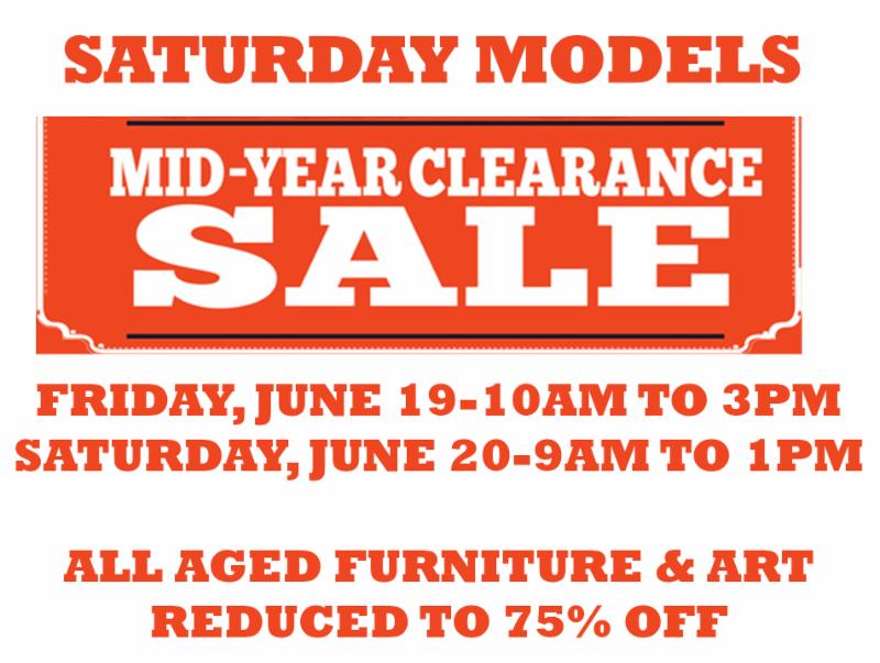 {MID-YEAR CLEARANCE SALE!} Saturday Models ~ This Fri & Sat