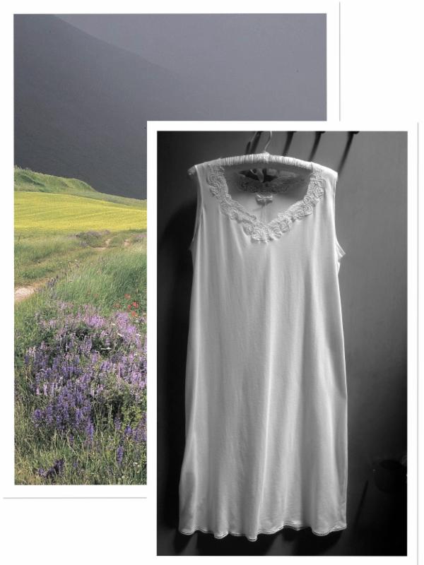 Two styles by Italian designer Maria Scotto in pristine white,