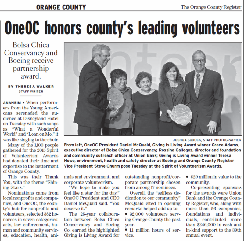 Thank You for attending the 2015 Spirit of Volunteerism Awards!