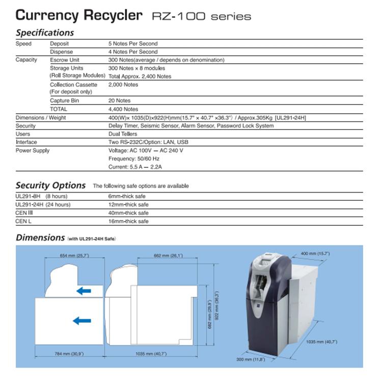 Currency Recycler RZ-100 for sale