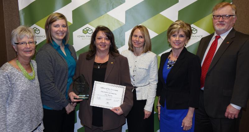 Pictured (from left to right): Marcia Herwehe, Bank Iowa; Sierra DeVoe ...