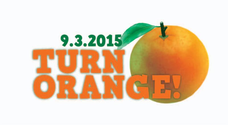 Turn Orange 2015 logo Food bank promotion