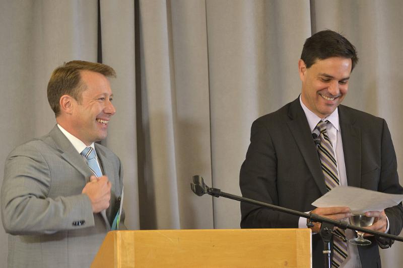 Mayor Shane Bemis (left), City of Gresham, and Keynote Speaker John ...