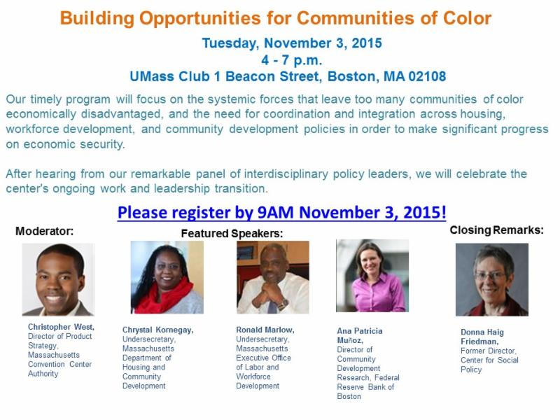 Join Us for Our "Building Opportunities for Communities of Color" Event!