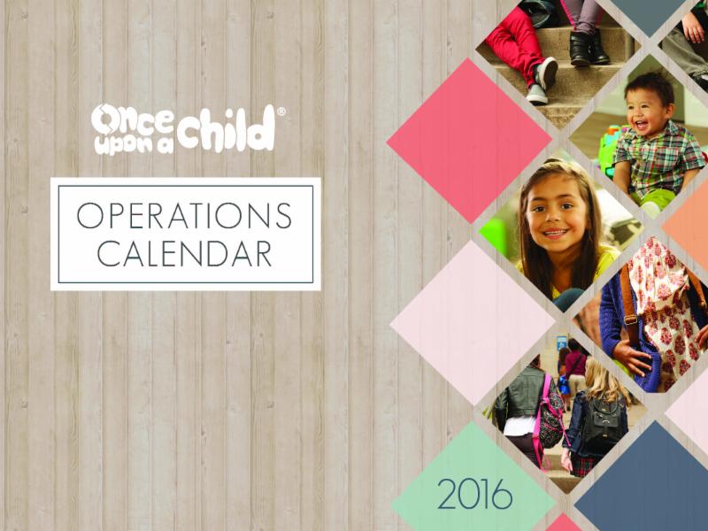 2016 Operations Calendar