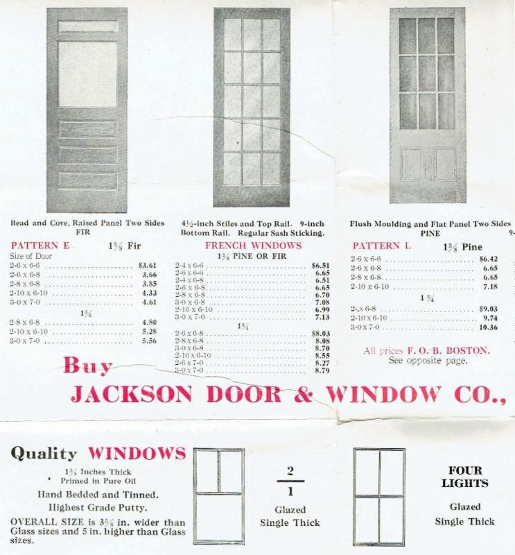 Jackson Door & Window Co. - Special Bargain Offerings for the Early Buyer.
