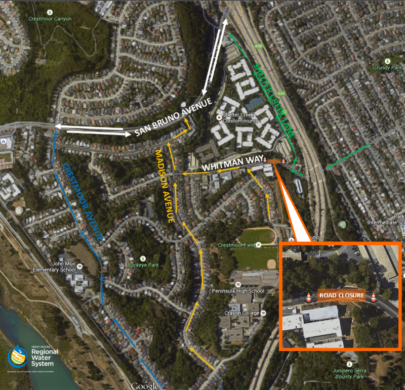 San Bruno CA: Notice of Road Closure: Whitman Way | San Bruno, CA Patch