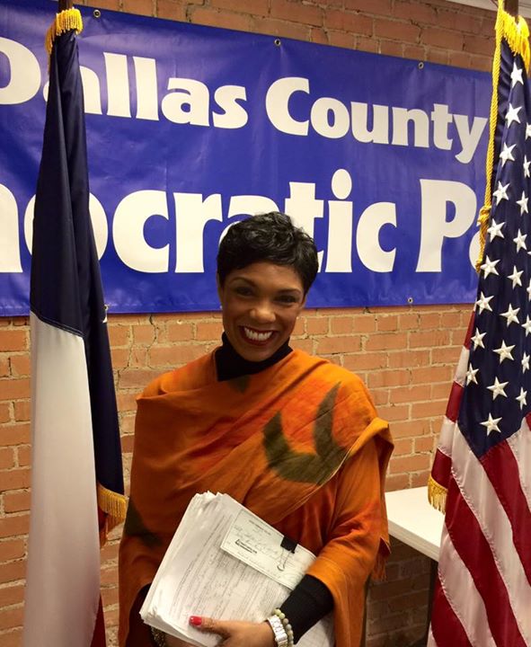 (At left, Judge Dominique Collins filing for reelection Monday.)